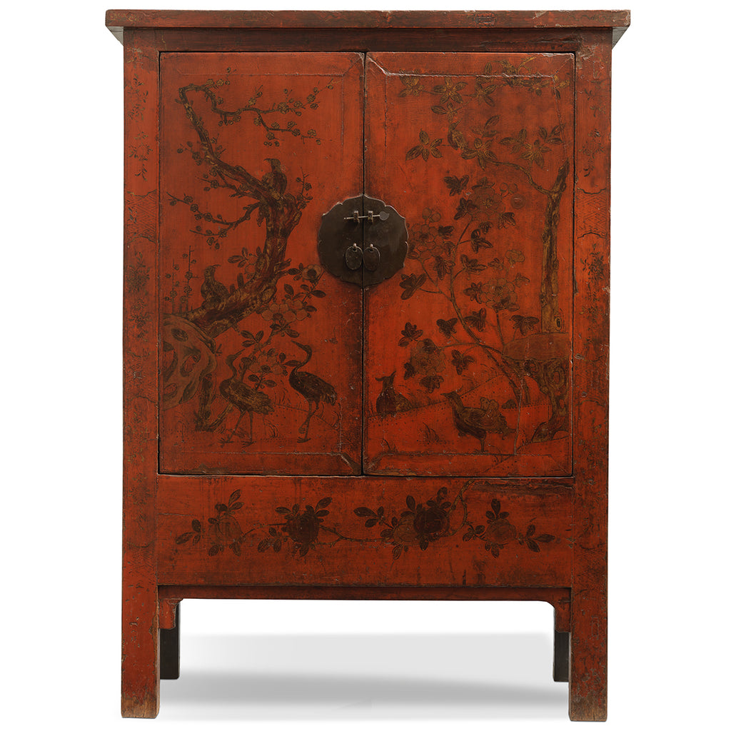 Red and Gold Wedding Cabinet with Birds — Shimu
