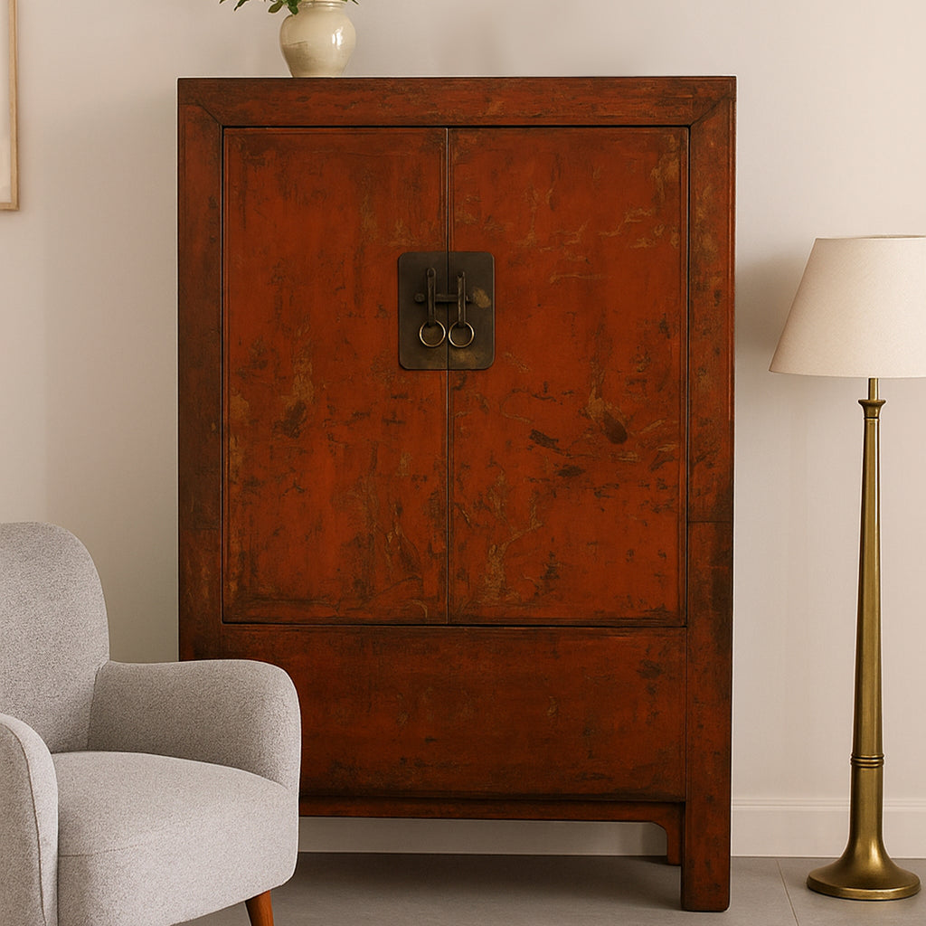 Large Red and Gold Shanxi Armoire — Shimu