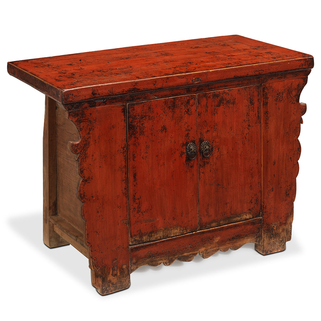 Cinnabar Red End Cabinet — Shimu