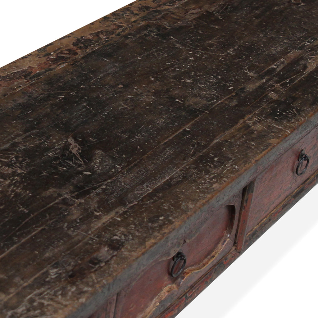 Black and Red Kang Table with Drawers — Shimu