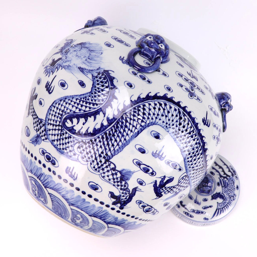Nanhe Blue and White Dragon Fish Pot — Shimu