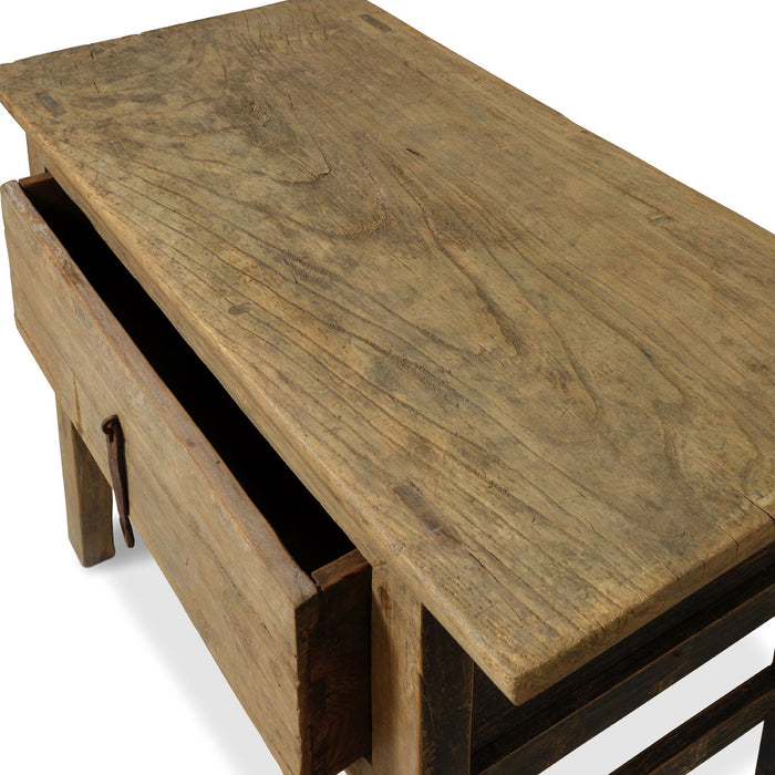 Low Elm Table with Drawer — Shimu