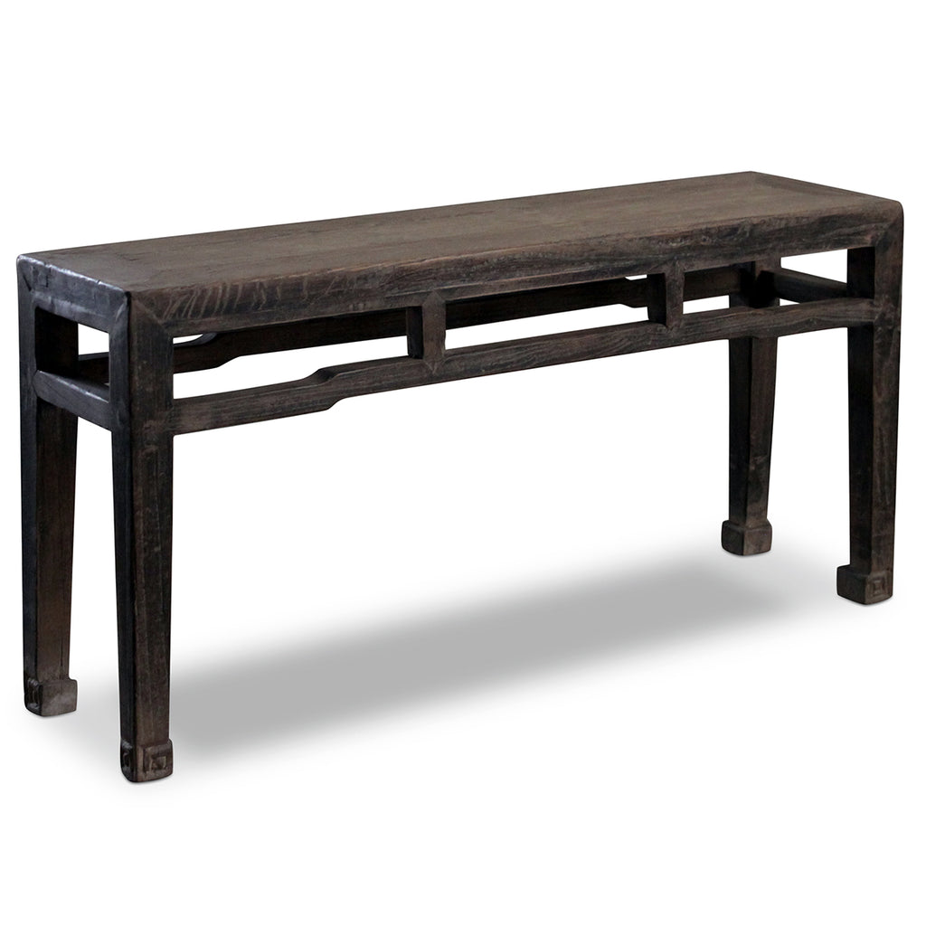 Chinese Elm Bench with Scroll Feet — Shimu