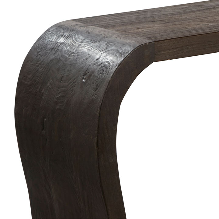 Curved Console Table, Chocolate — Shimu