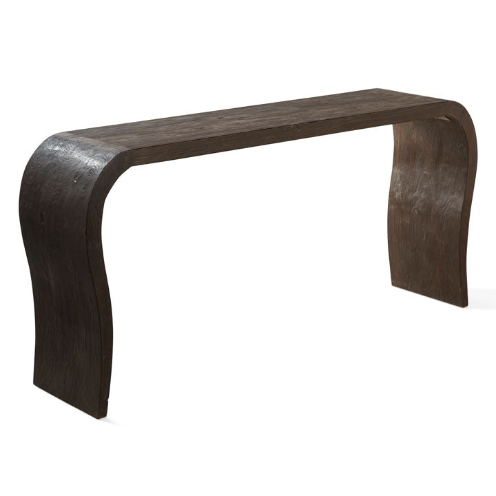 Curved Console Table, Chocolate — Shimu