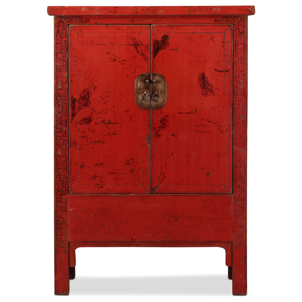 Red Lacquer Painted Armoire — Shimu