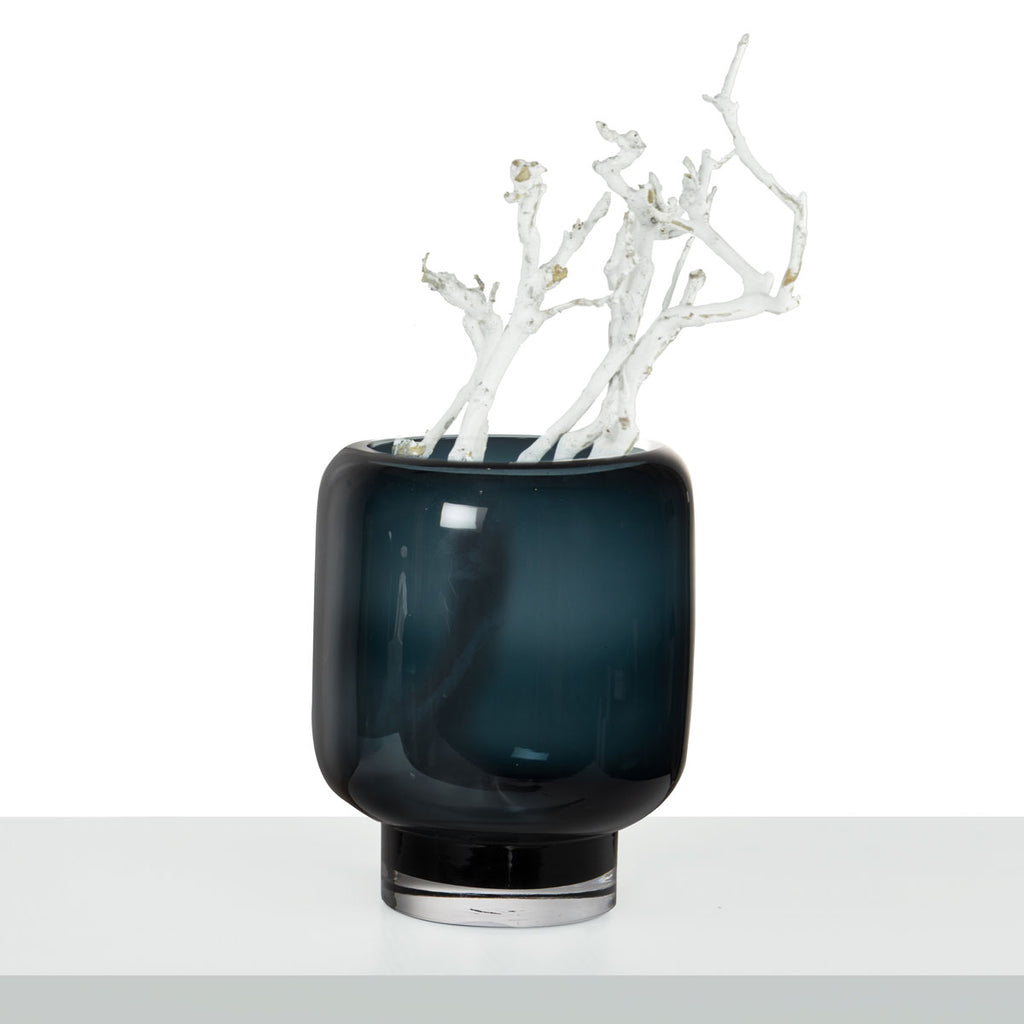 Zadar Glass Vase, Ink Blue — Shimu